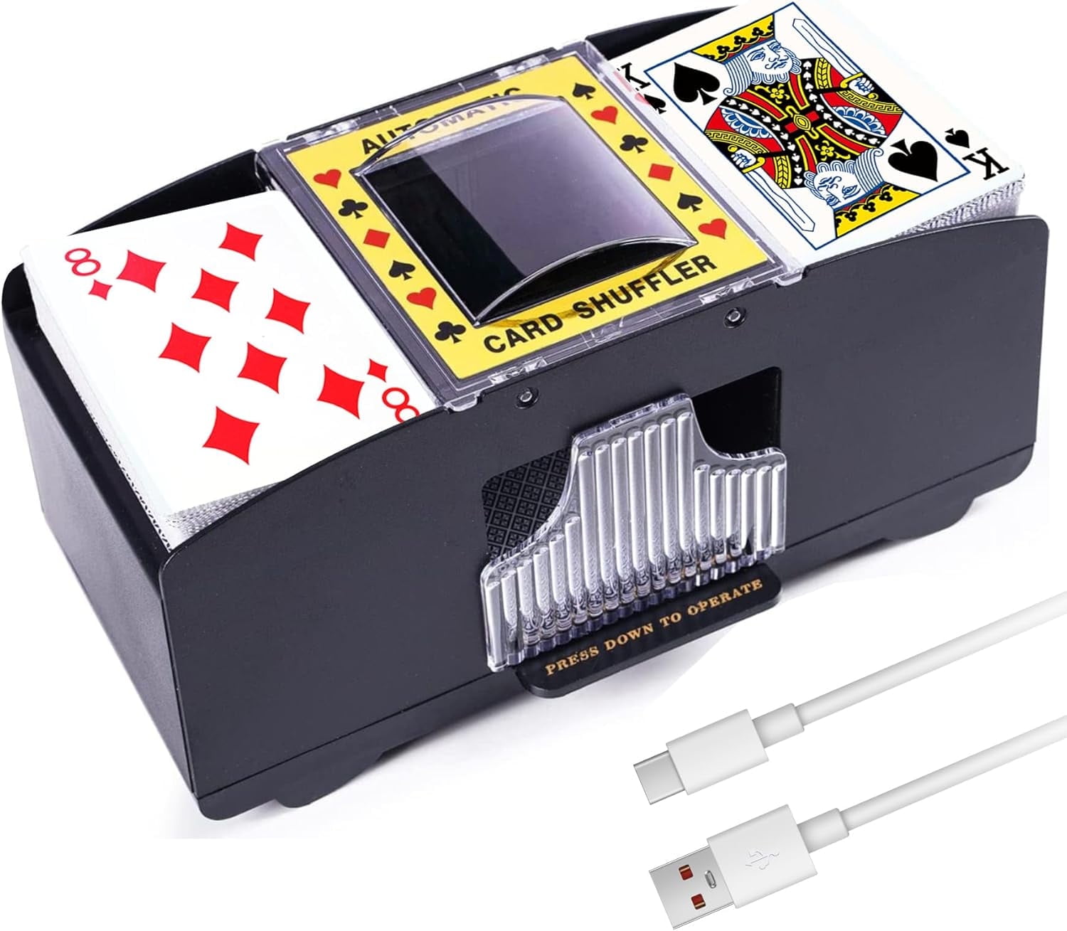 INCTUO Automatic Card Shuffler 2 Deck,Battery-Operated Electric UNO ...