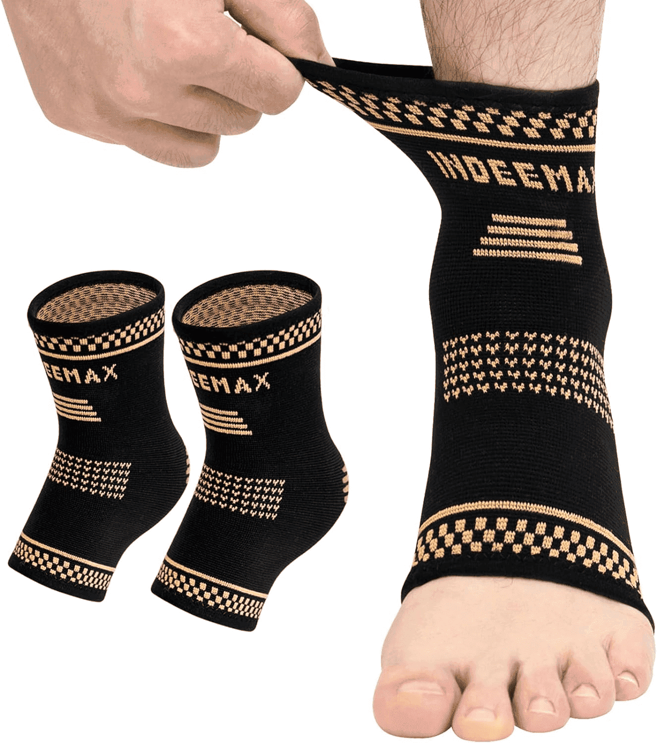 INDEEMAX Copper Ankle Brace for Women Men, Copper Infused Ankle ...