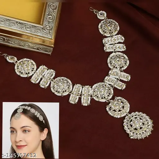 INDIAN BOLLYWOOD DESIGNER RAJPUTI JADAU KUNDAN MATHA PATTI / SHEESH ...