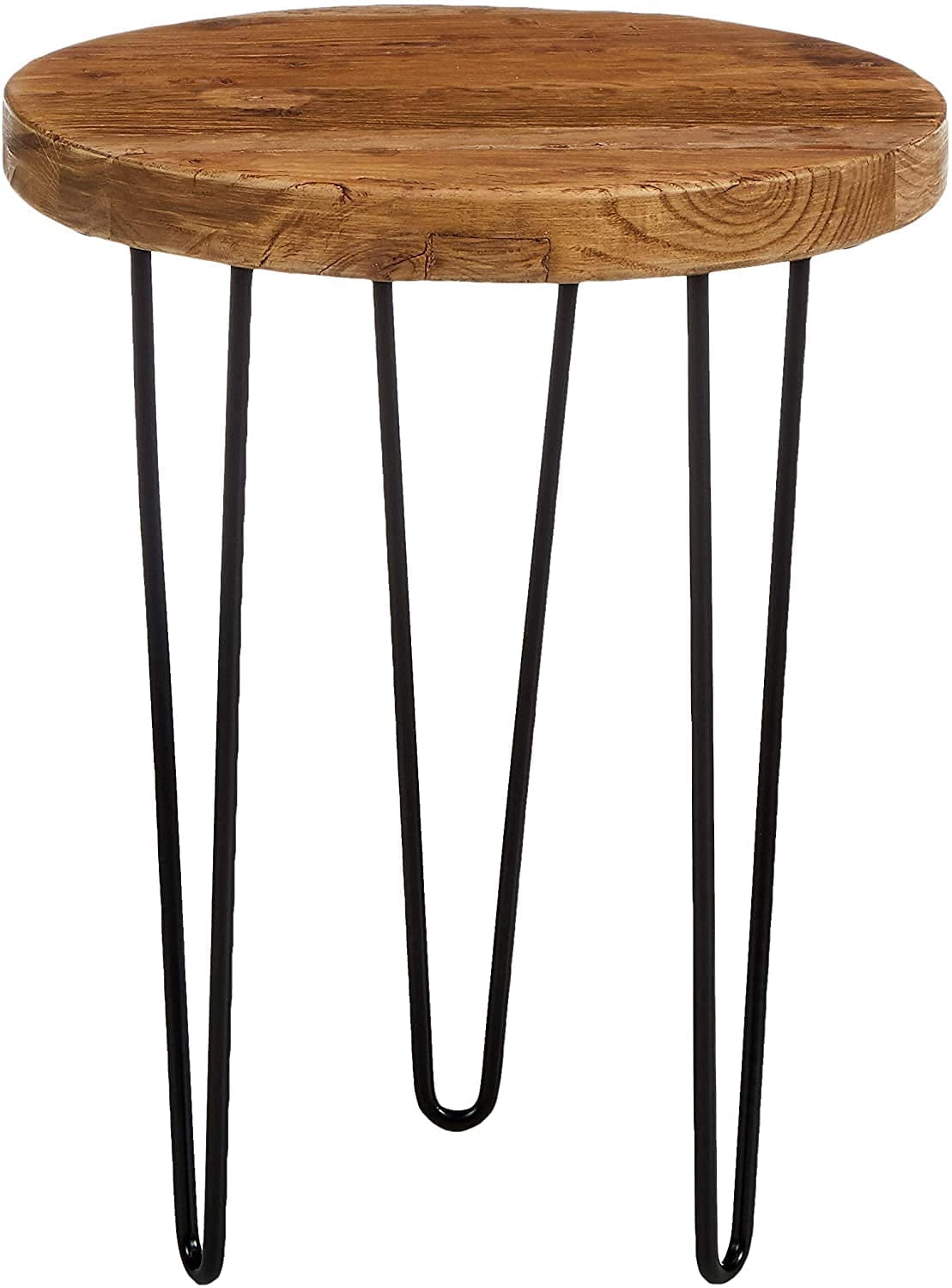 INDIAN DECOR RW996 Rustic Round EndSide Table with Hairpin Legs 40 x 40 ...