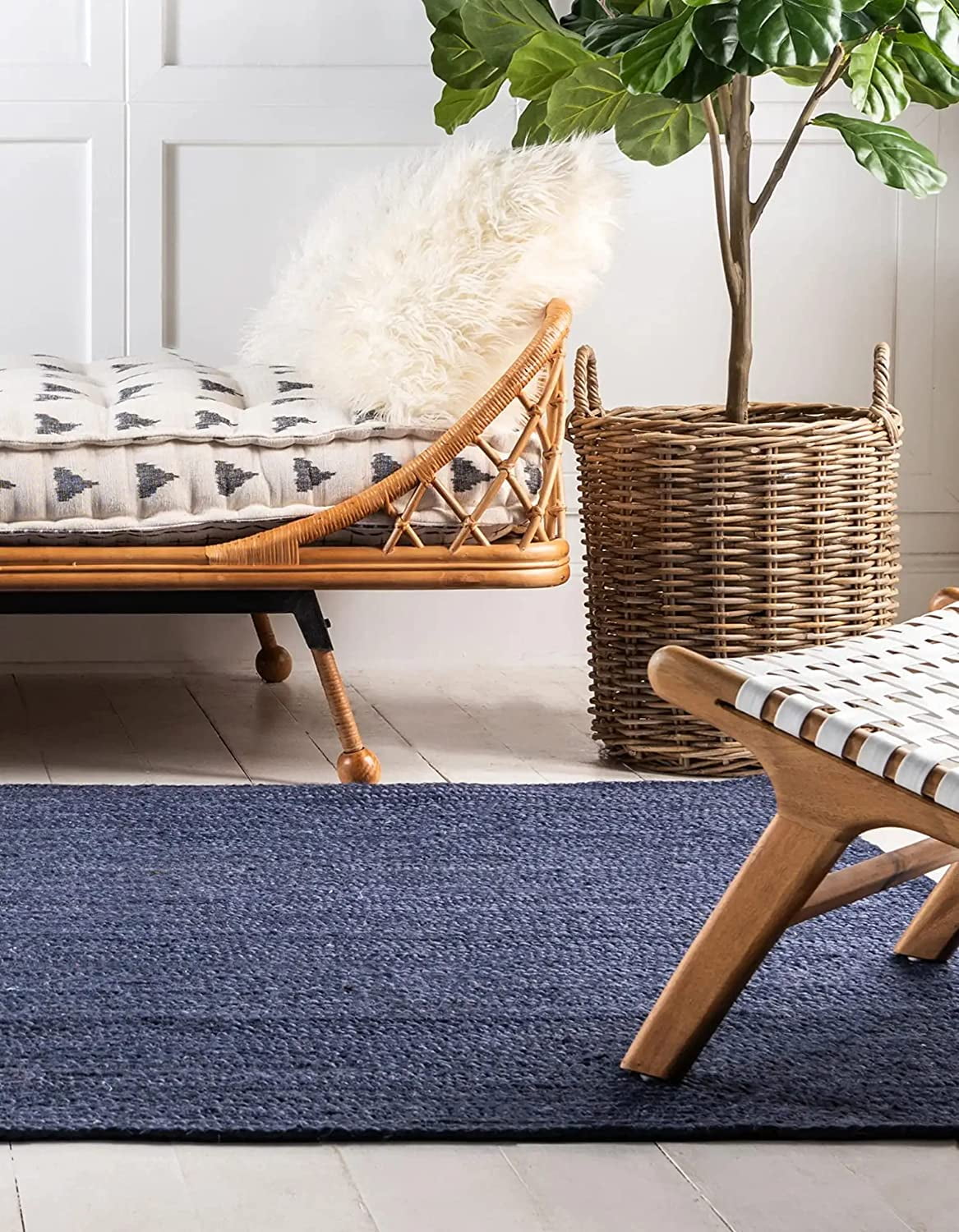 INDIGIFTHUB Blue Dye Rectangle Jute Area Rugs for Living, Carpet for ...