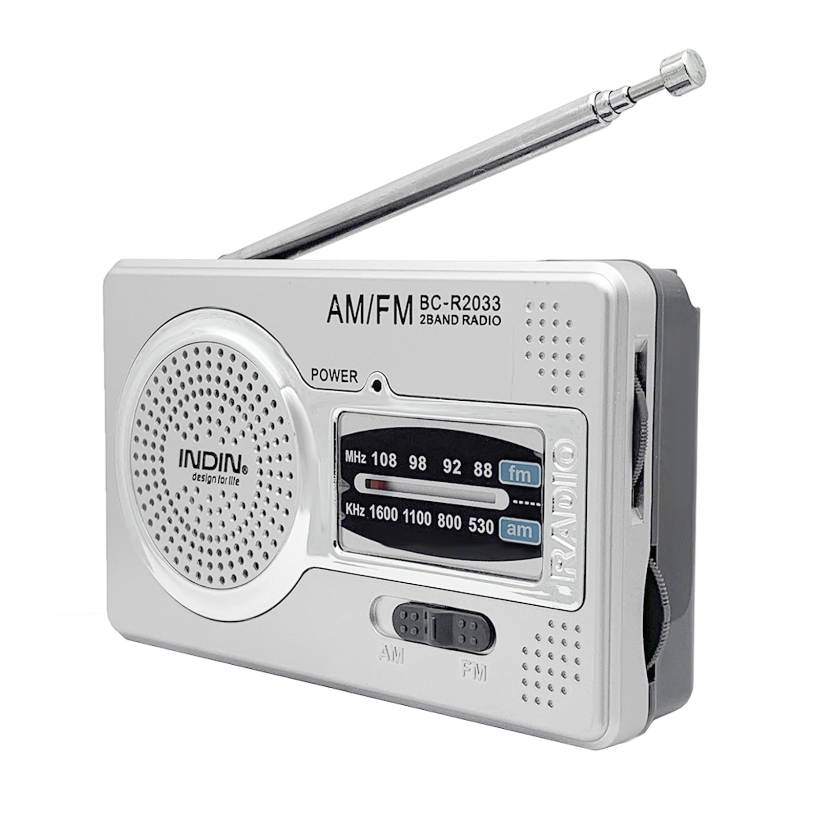INDIN Radio set,2 Band Built-in w/ BC-R2033 AM Portable Pocket Built-in ...