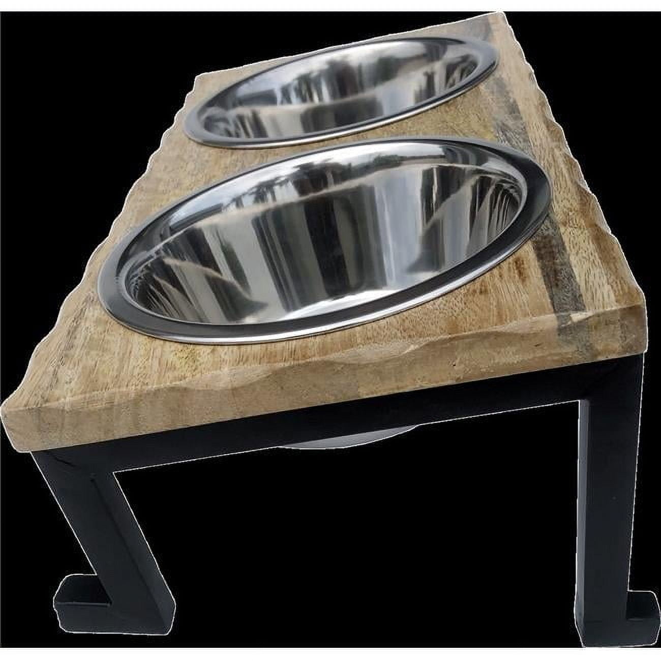 INDIPETS 6901108 WOODEN Slanted DESIGN DINER 1 PINT - Walmart.com