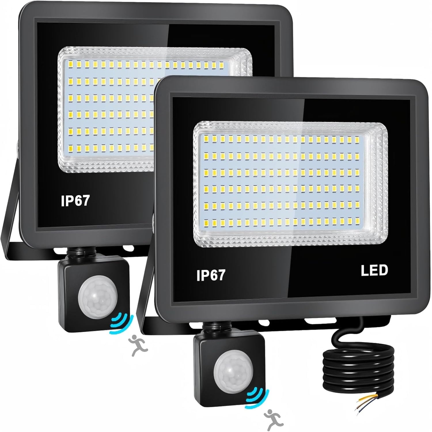 INDMIRD 2 Pack 50W LED Spotlight with Motion Sensor Outdoor, 5000 LM ...