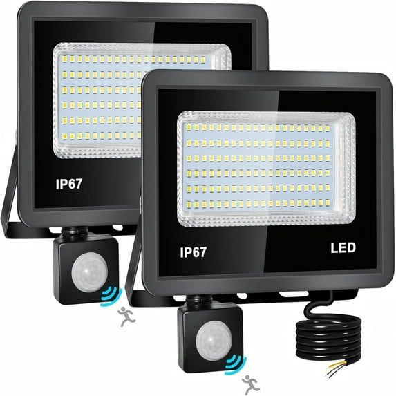 INDMIRD 2 Pack 50W LED Spotlight with Motion Sensor Outdoor, 5000 LM ...