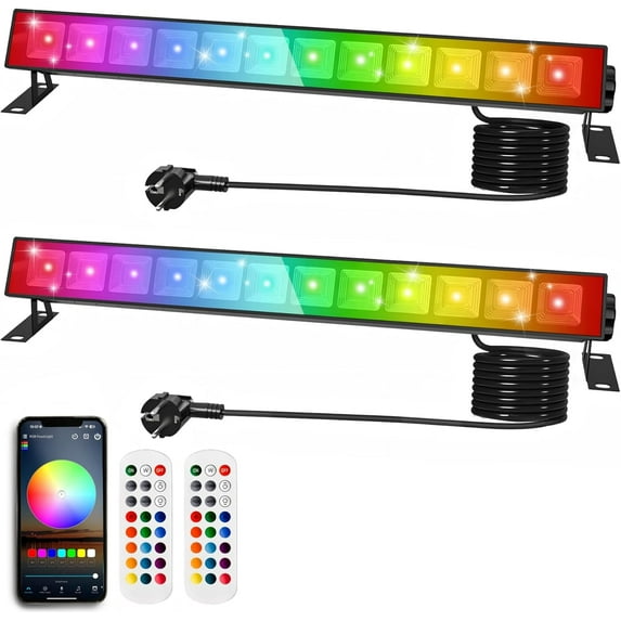 INDMIRD 2 Pack RGB LED Spotlight 30 W, RGB Spotlight Outdoor with 360 ...