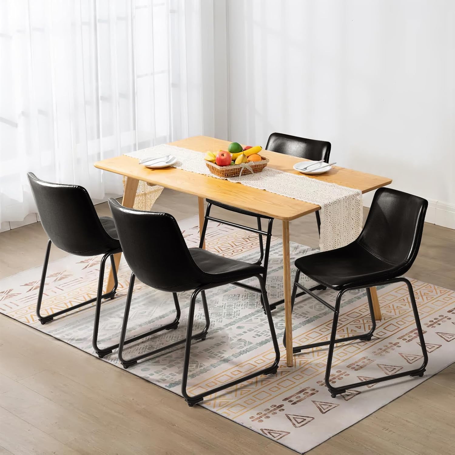 INDSUMOT 18 inch Bar Stools Set of 4,Counter Height Bar Stools with ...