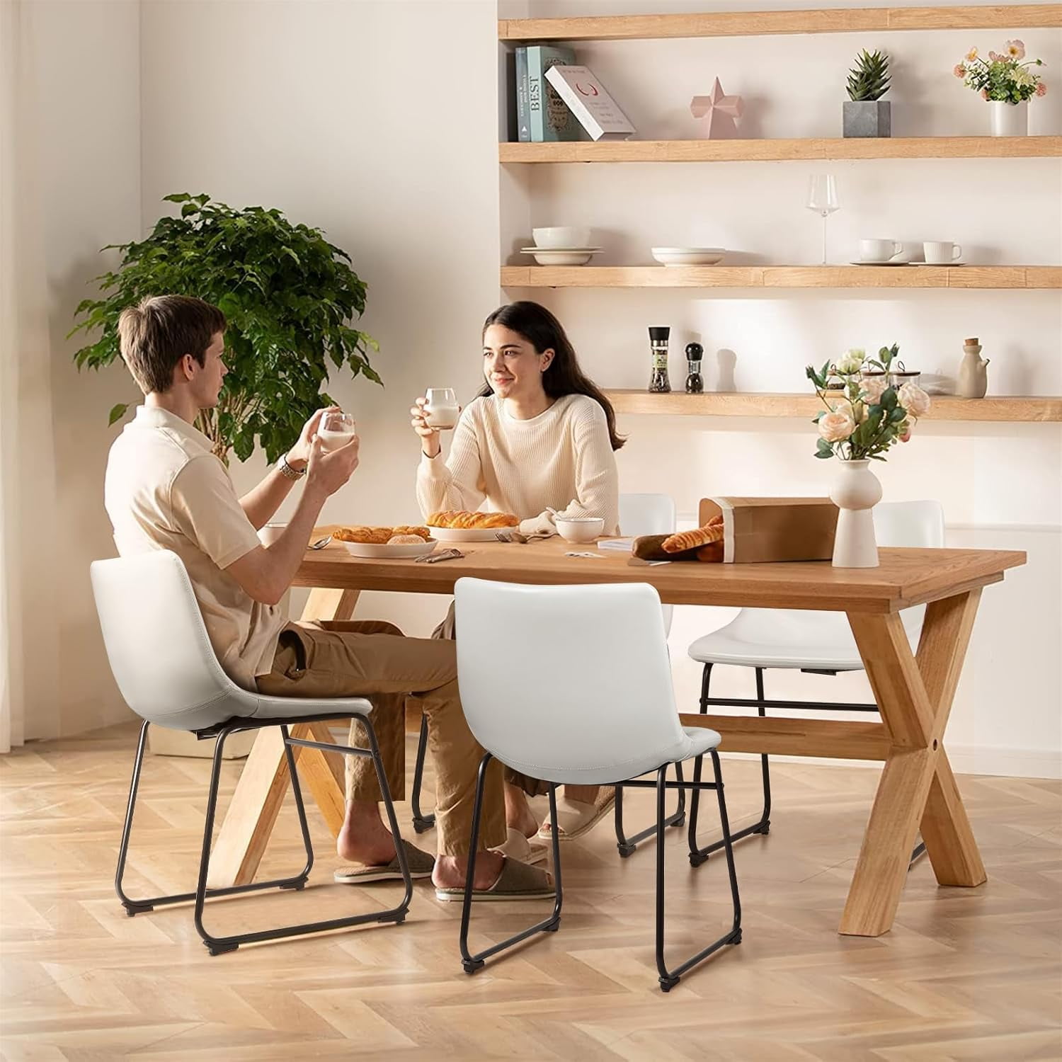 INDSUMOT 18 inch Bar Stools Set of 4,Counter Height Bar Stools with ...