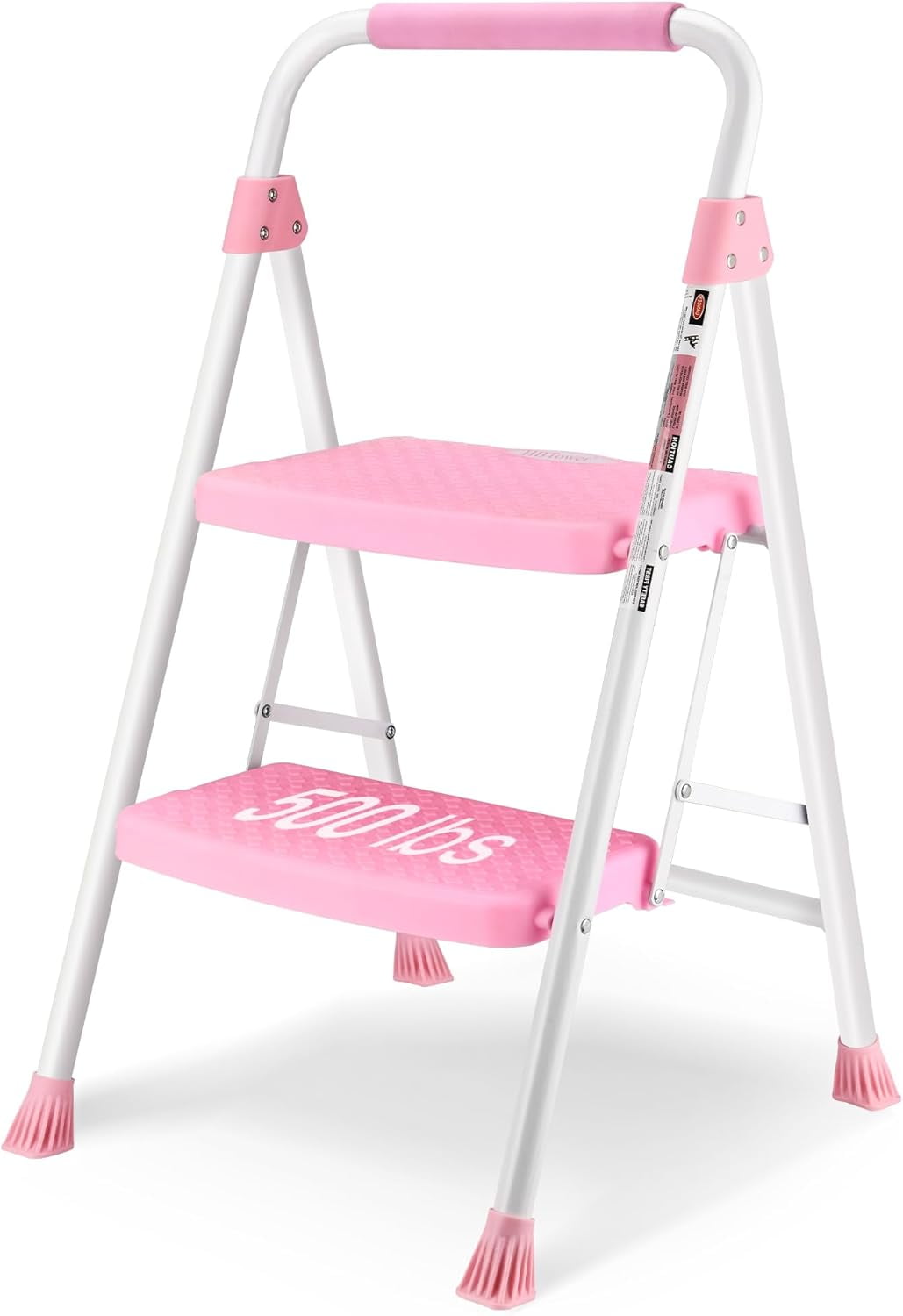 INDSUMOT 2 Step Ladder, Folding Step Ladder with Wide Anti-Slip Pedal ...
