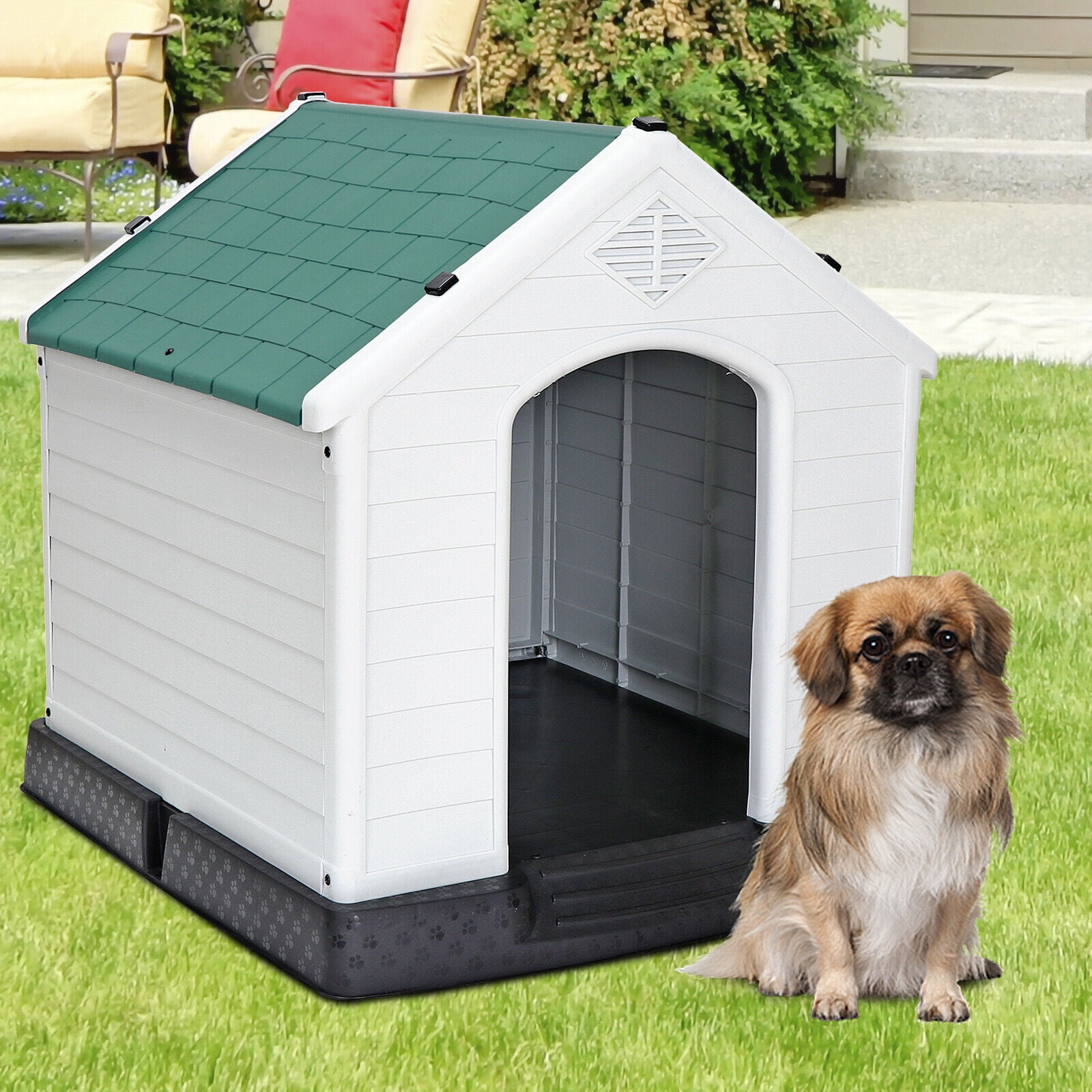 INDSUMOT 28" Dog House Large Dog Houses Outdoor Waterproof Ventilate ...