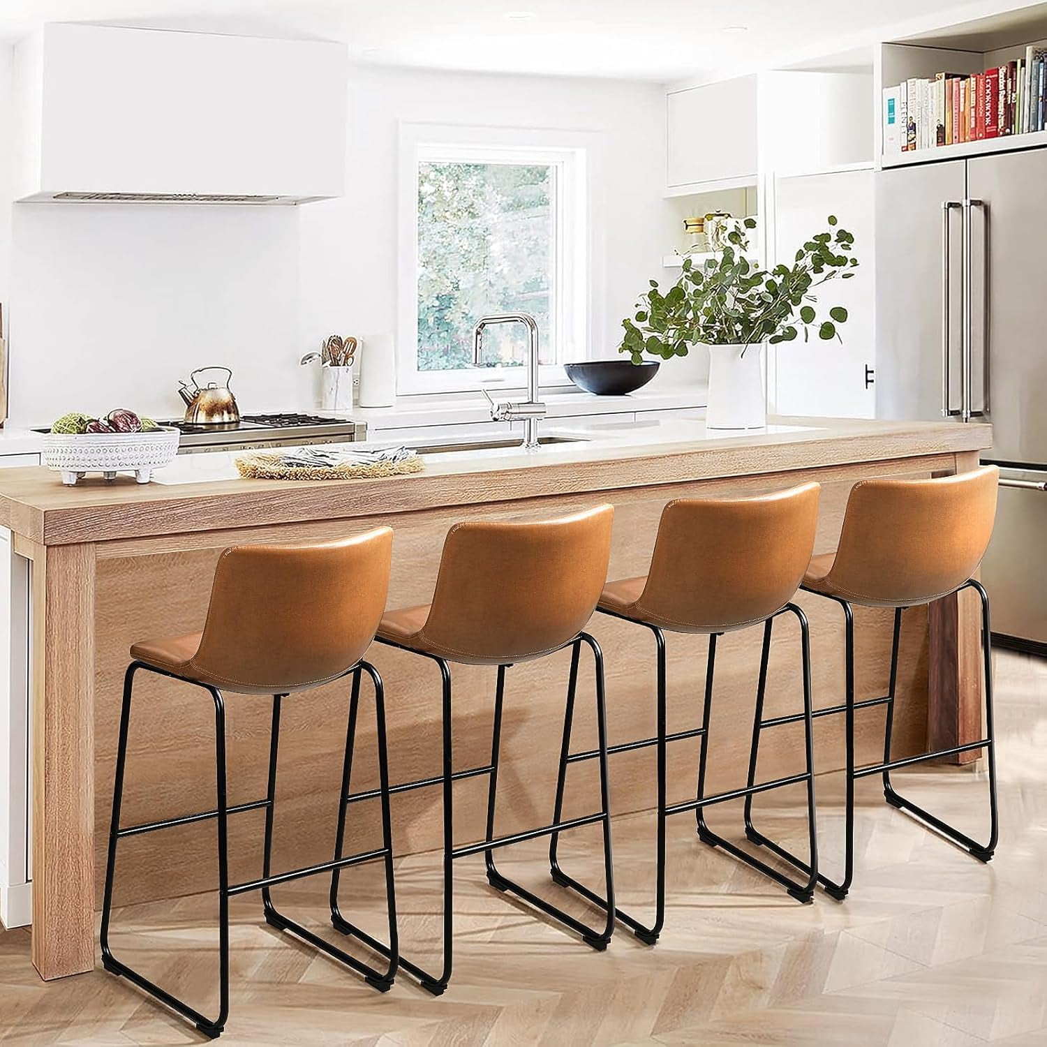 INDSUMOT 30 inch Bar Stools Set of 4,Counter Height Bar Stools with ...