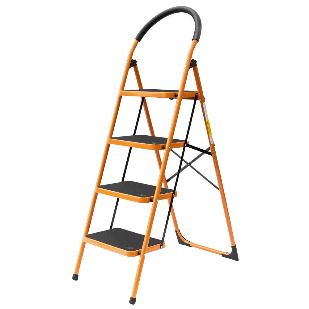 INDSUMOT 4 Step Ladder, Folding Step Stool , Sturdy Steel Ladder ...