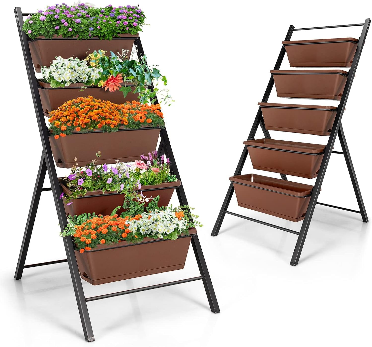 INDSUMOT 5-Tier Vertical Raised Garden Bed, Freestanding Garden Planter ...