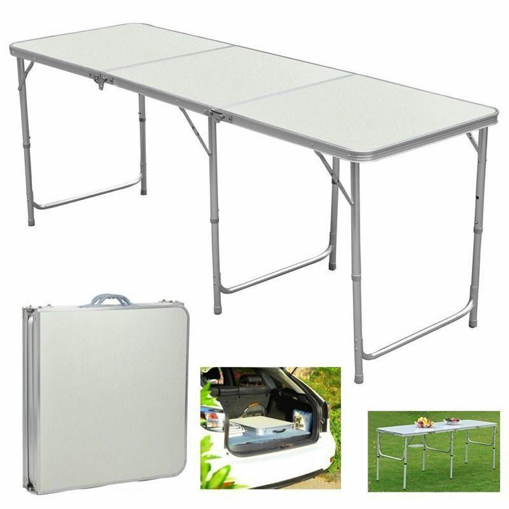 INDSUMOT 6Ft Plastic Folding Table, Indoor Outdoor Heavy Duty Portable ...