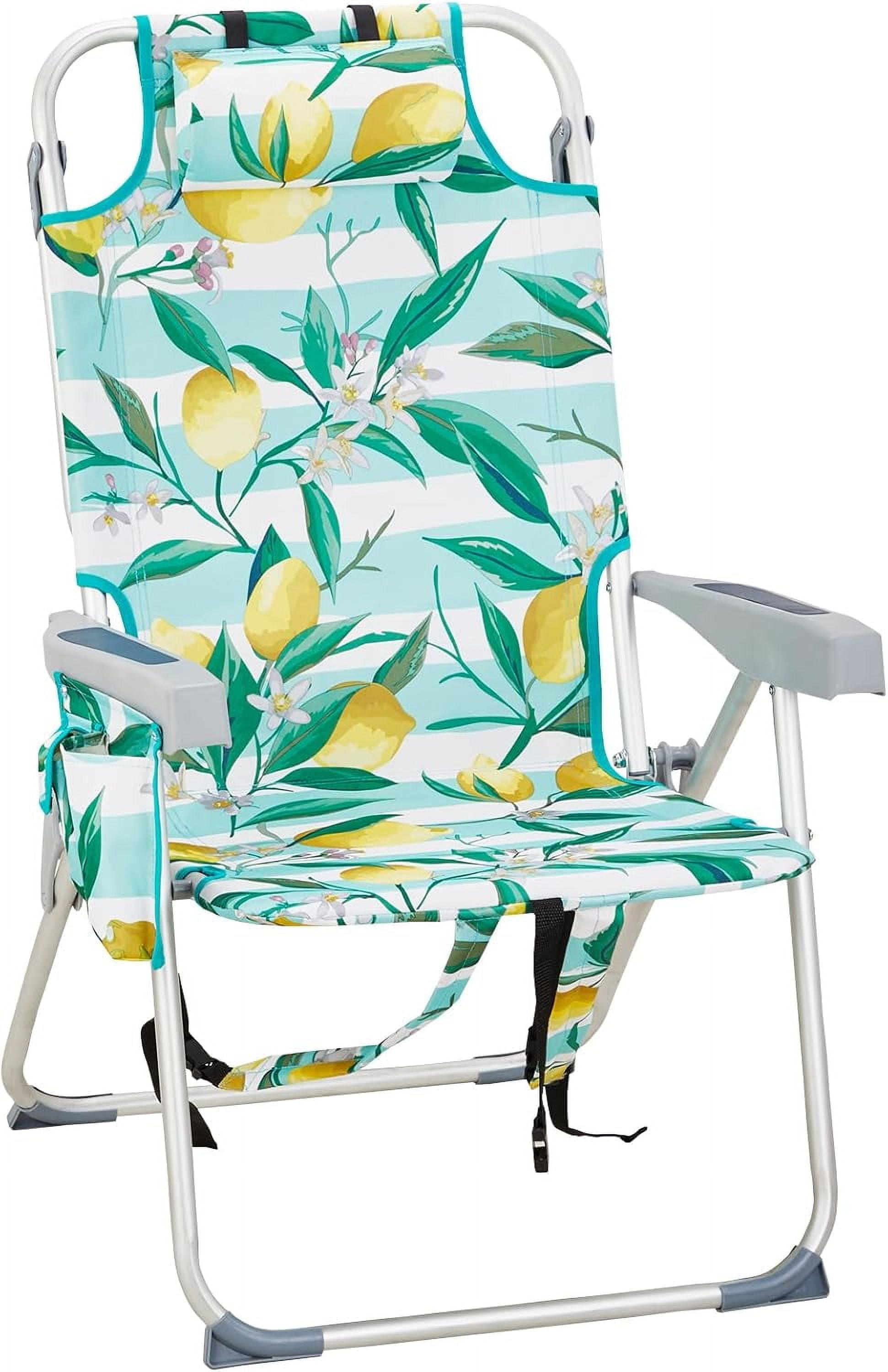 INDSUMOT Backpack Beach Chair, 5 Level Adjustable Positions Beach Chair ...