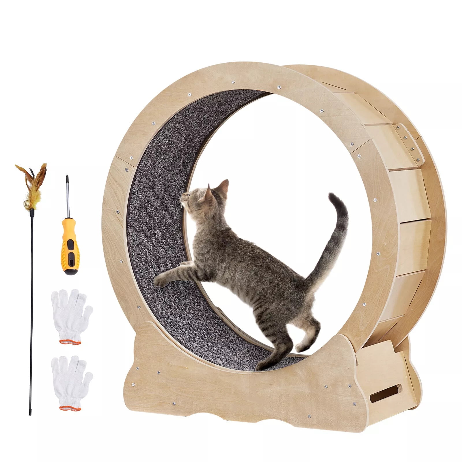 INDSUMOT Cat Exercise Wheel for Indoor Cats, Quiet Cat Wheel Exerciser ...
