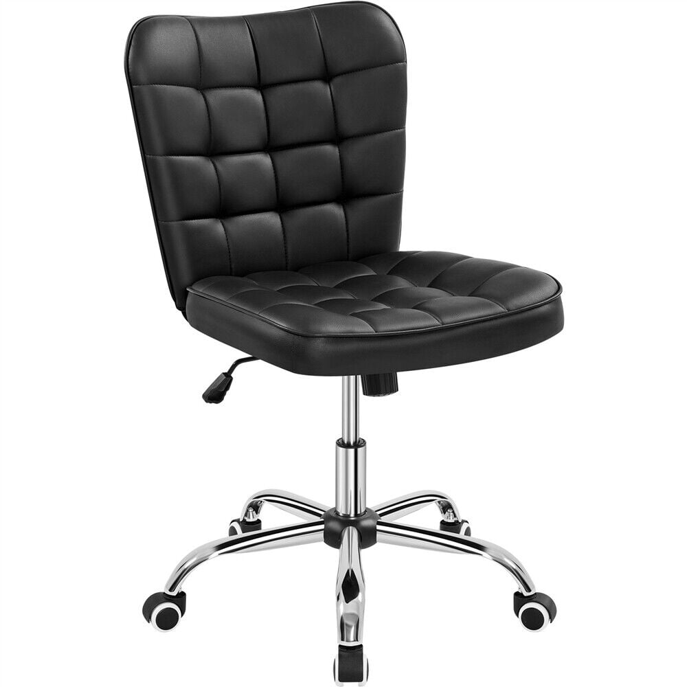 INDSUMOT Desk Chair Modern Tufted Office Chair Faux Leather Upholstered ...