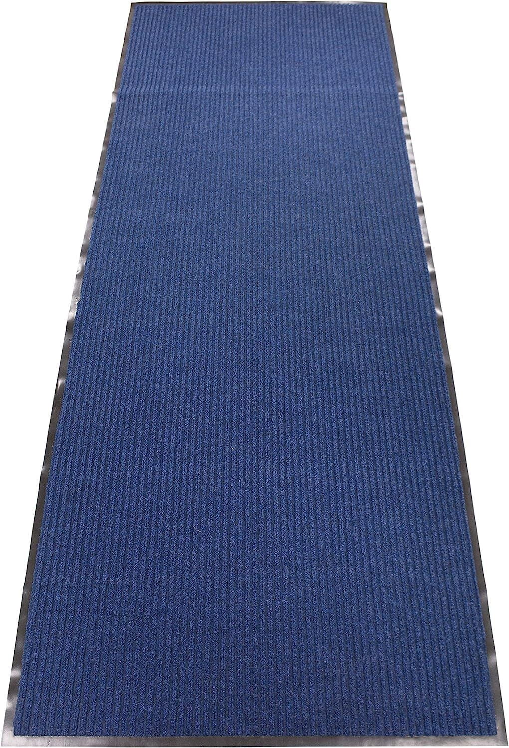 INDSUMOT Front Door Mat Ribbed Blue - Indoor Outdoor Floor Doormat Rug ...