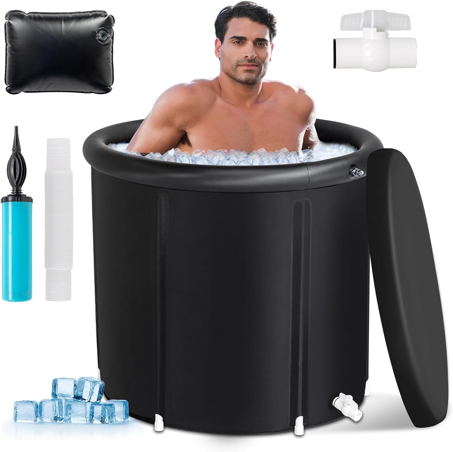 INDSUMOT Ice Bath Tub for Athletes, 105 Gal Multiple Layered Portable ...