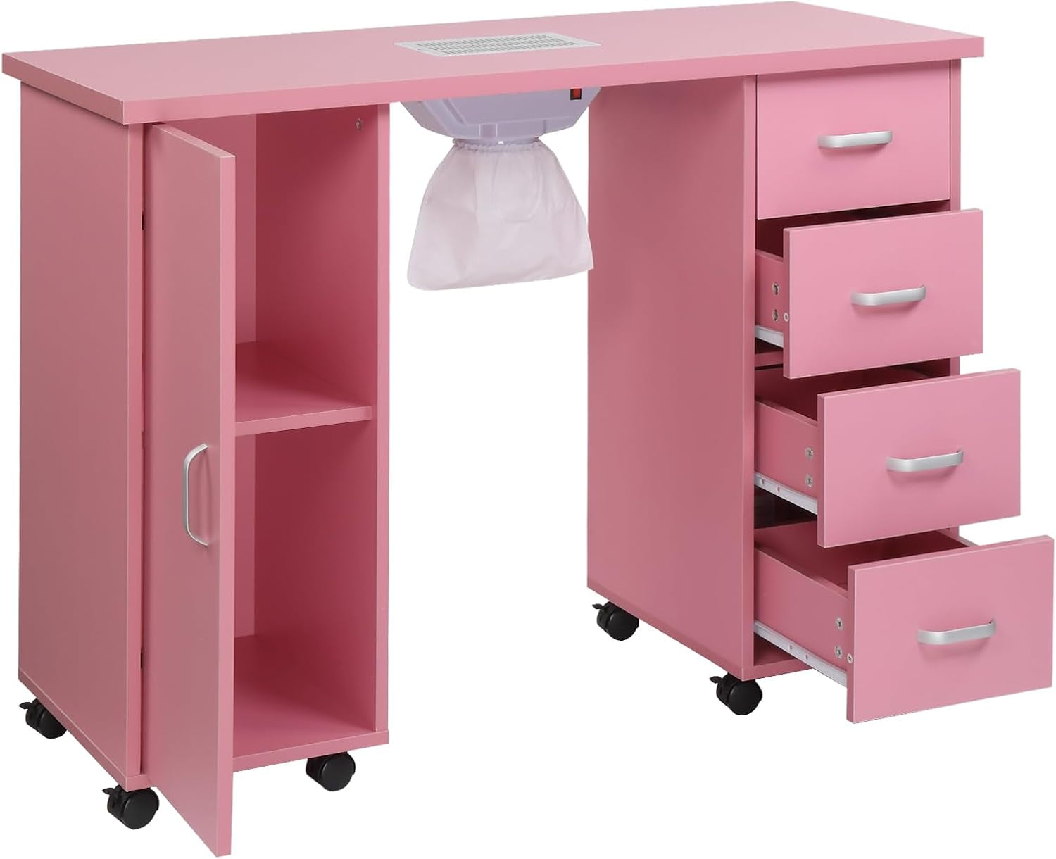 INDSUMOT Manicure Nail Table Station, Salon Spa Nail Desk with Electric ...