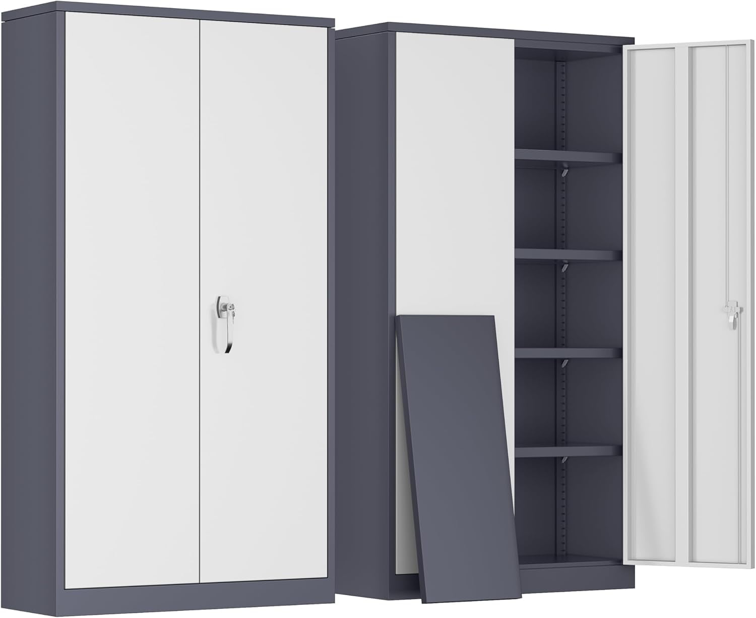 INDSUMOT Metal Garage Storage Cabinet, Tall Locking Storage Cabinet ...