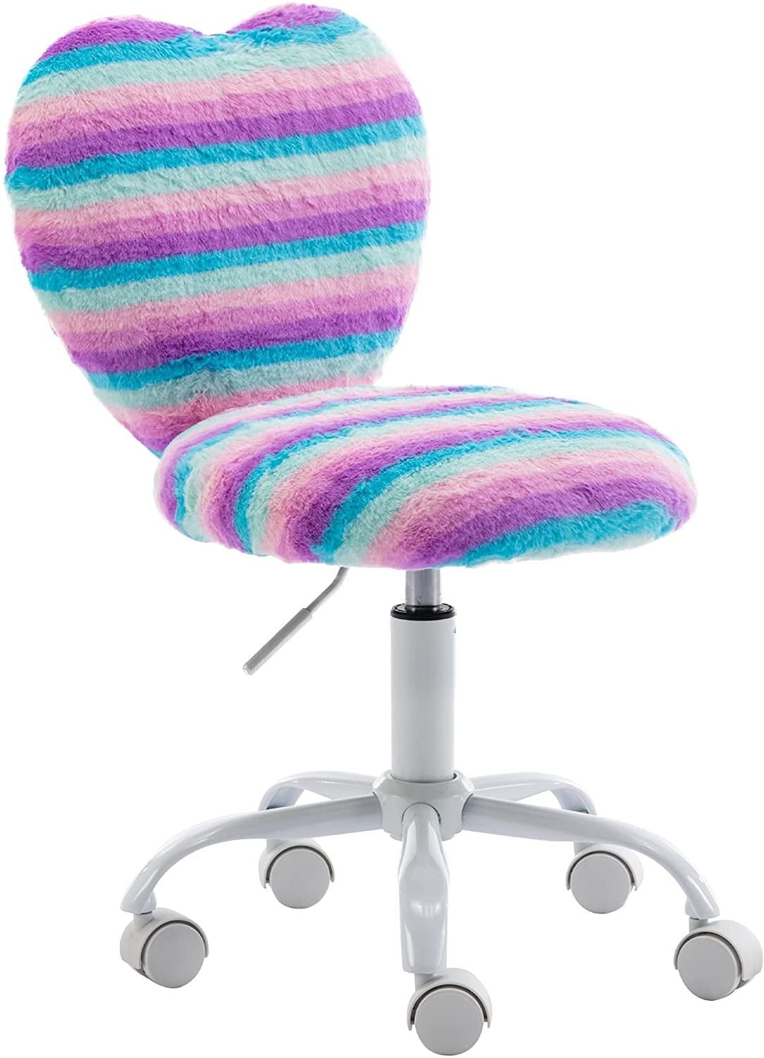 INDSUMOT Small Desk Chair Swivel Kids Office Chair Fuzzy Student ...