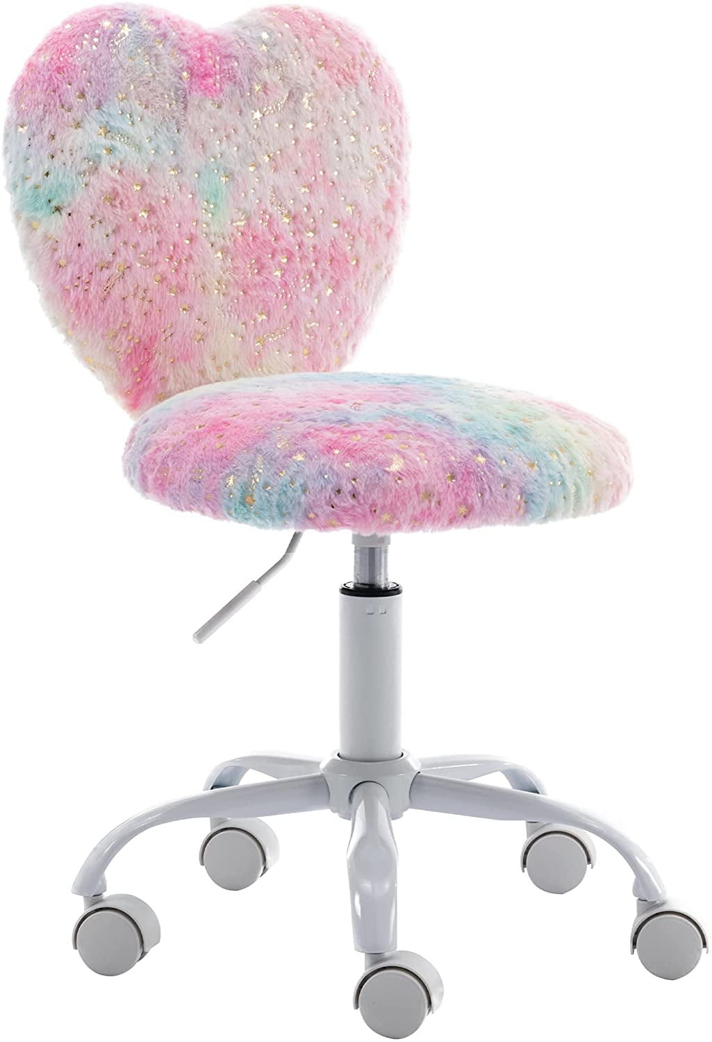 INDSUMOT Small Kids Chair, Cute Heart Girls Desk Chair, Rolling Study ...