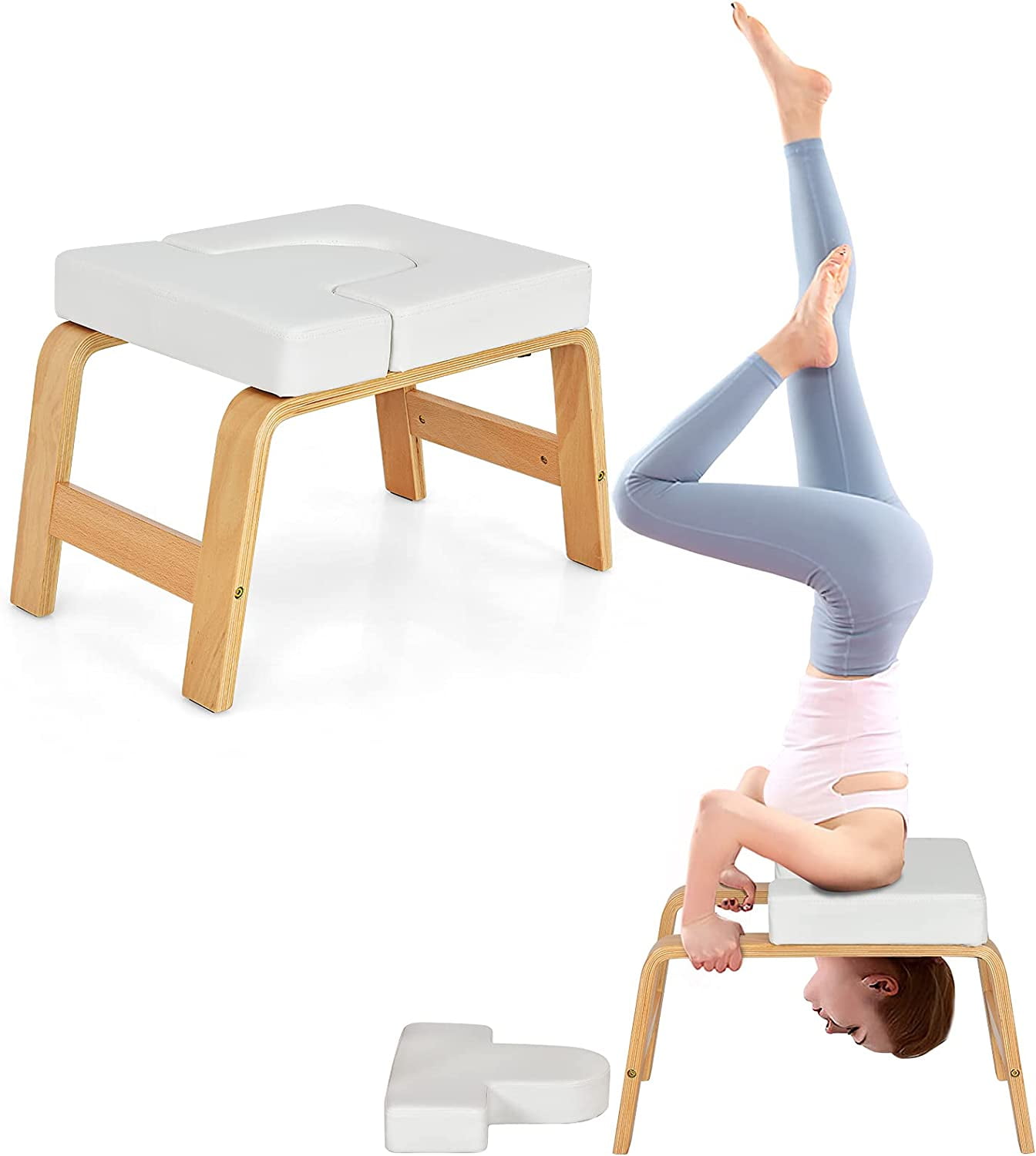 INDSUMOT Yoga Headstand Bench, Upside Down Chair for Balance Training ...