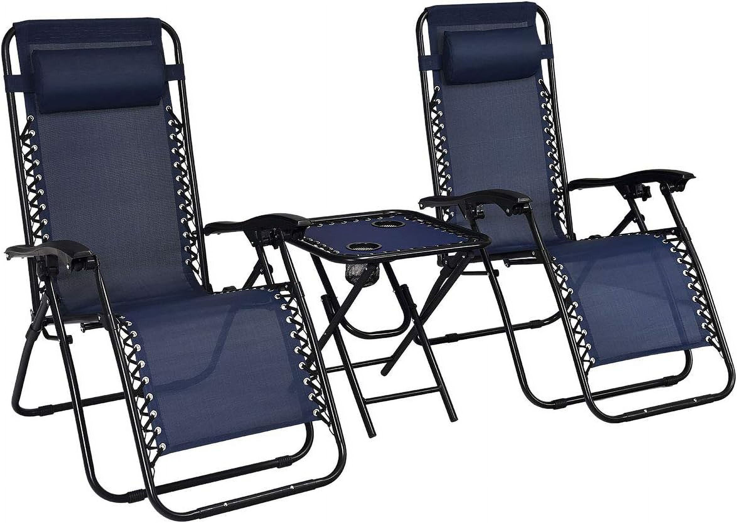 INDSUMOT Zero Gravity Chairs Set of 2, 3 PCS Folding Zero Gravity Lawn ...