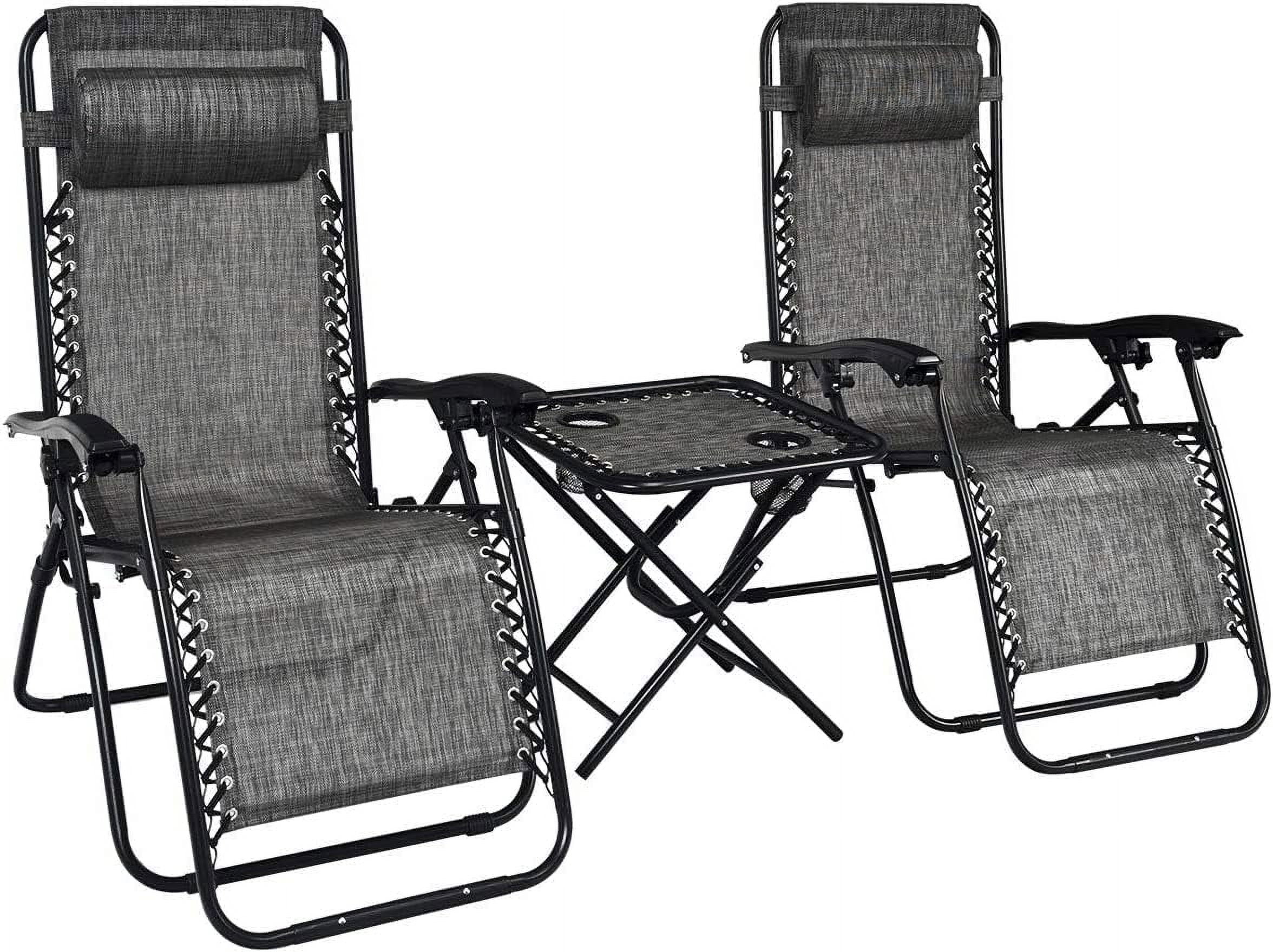 INDSUMOT Zero Gravity Chairs Set of 2, 3 PCS Folding Zero Gravity Lawn ...