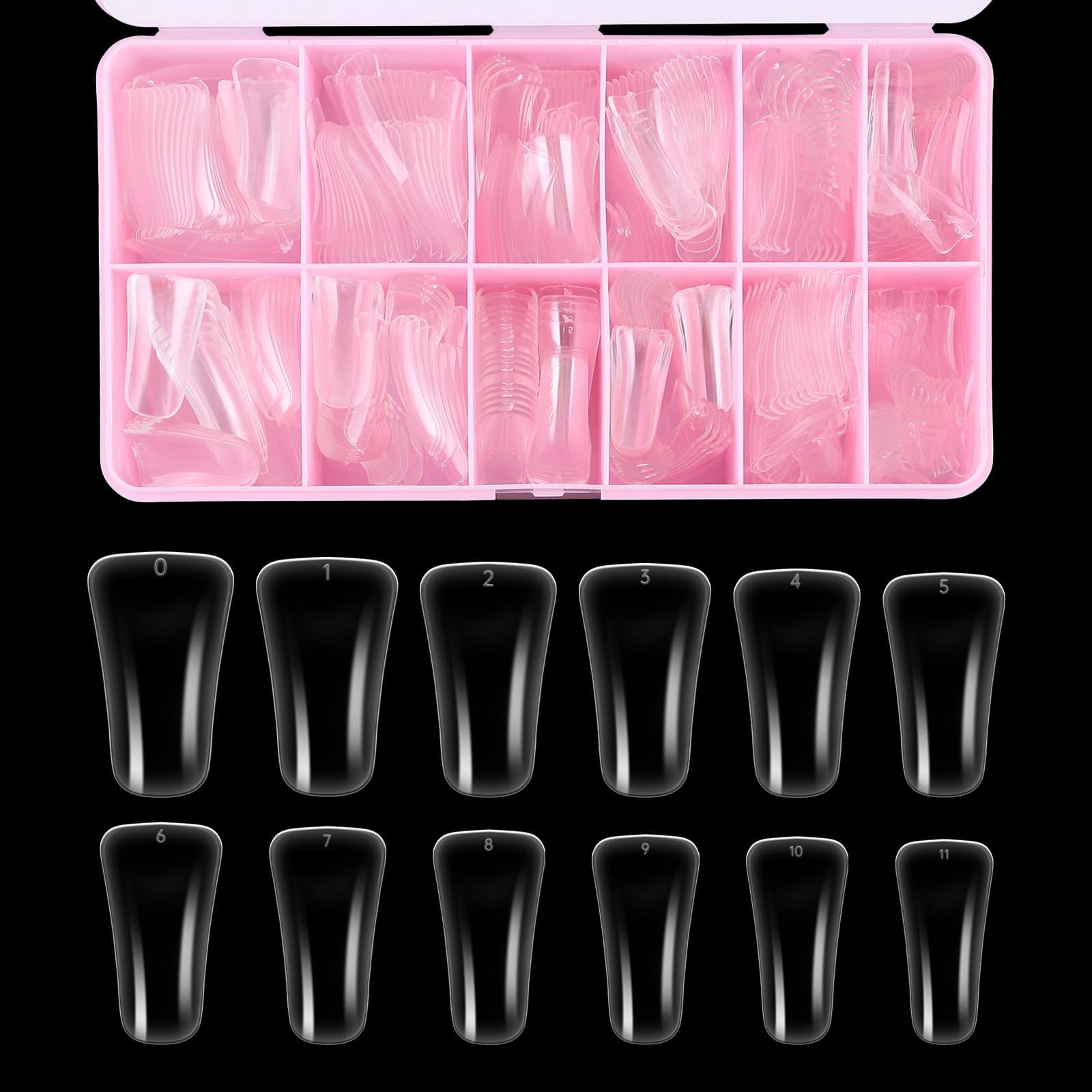INENK 504PCS Full Cover Duck Tips | Gel Nail, Clear Natural Fan Flare ...