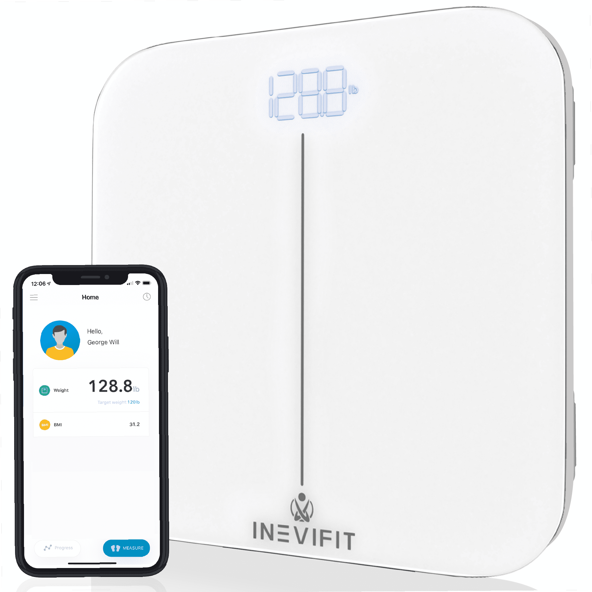 INEVIFIT Smart Premium Bathroom Scale with Bluetooth and Free Tracking ...