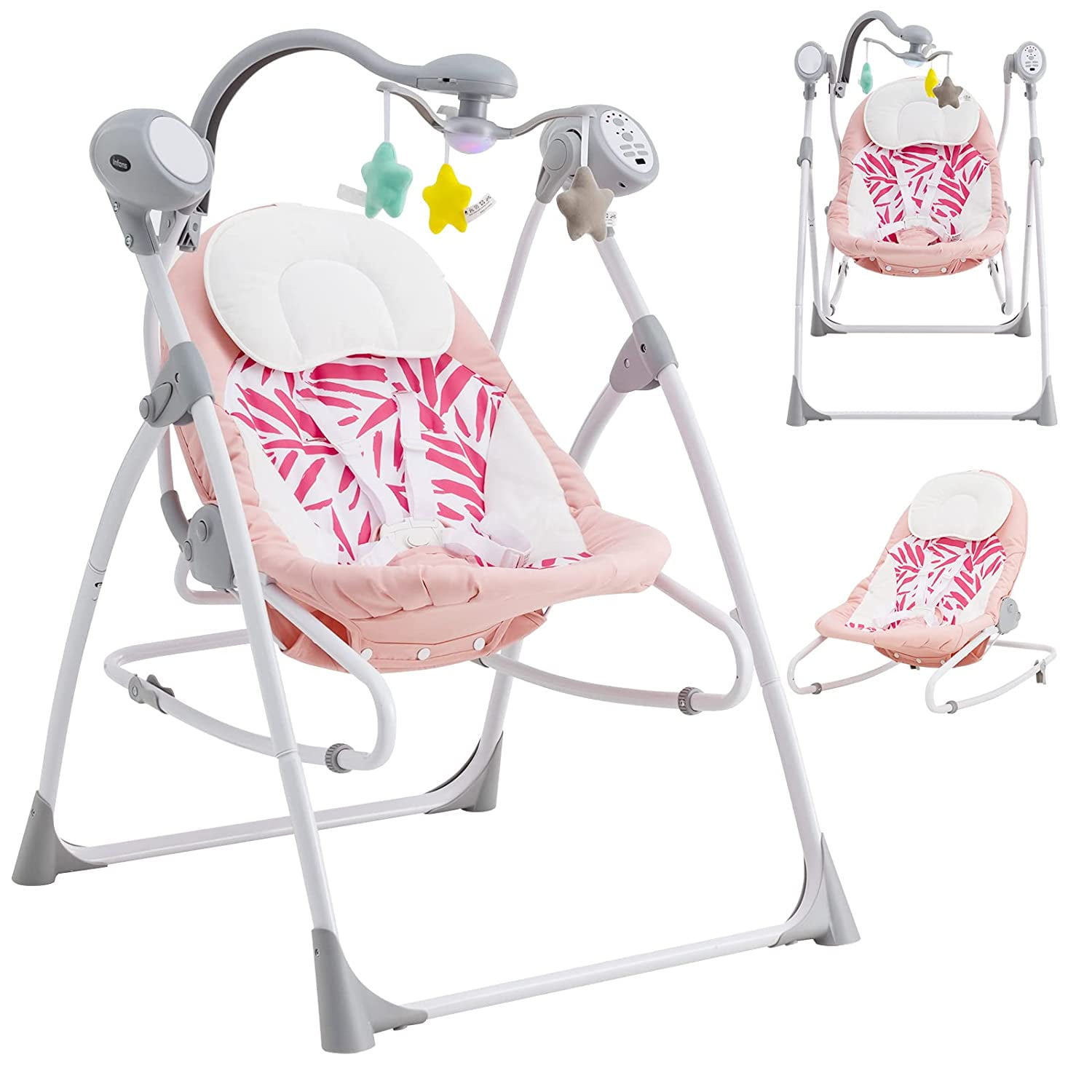 INFANS 2 in 1 Baby Swing and Bouncer for Infants, Portable Newborn ...