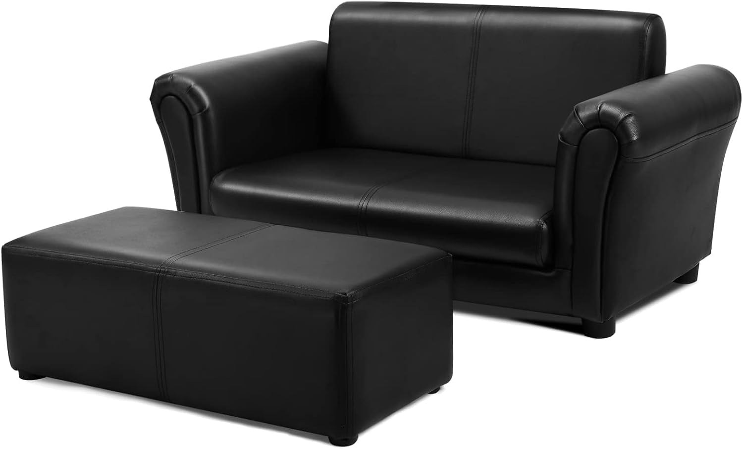 INFANS 2 Seat Children Sofa, Upholstered Couch with Footstool Sturdy ...