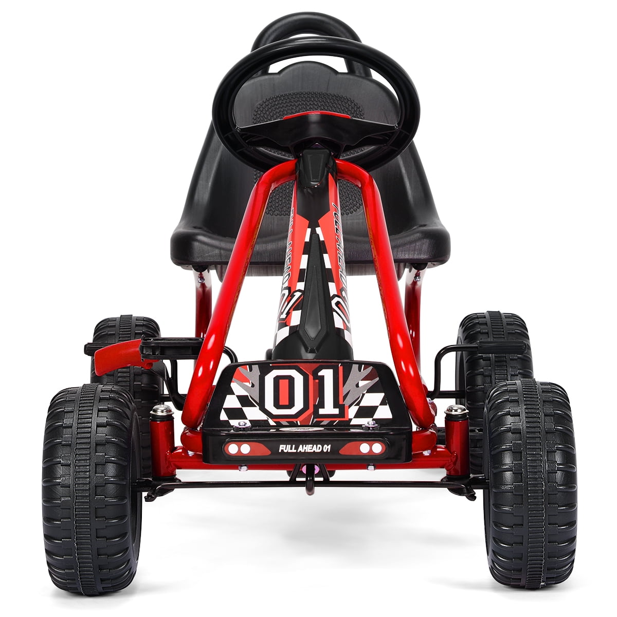 Infans Kids Pedal Go Kart 4 Wheel Ride On Toys w/ Adjustable Seat ...