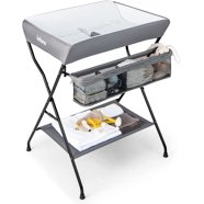 Delta Children Hayes Changing Table with Fabric Bins, Bianca White/Flax Bins - Walmart.com