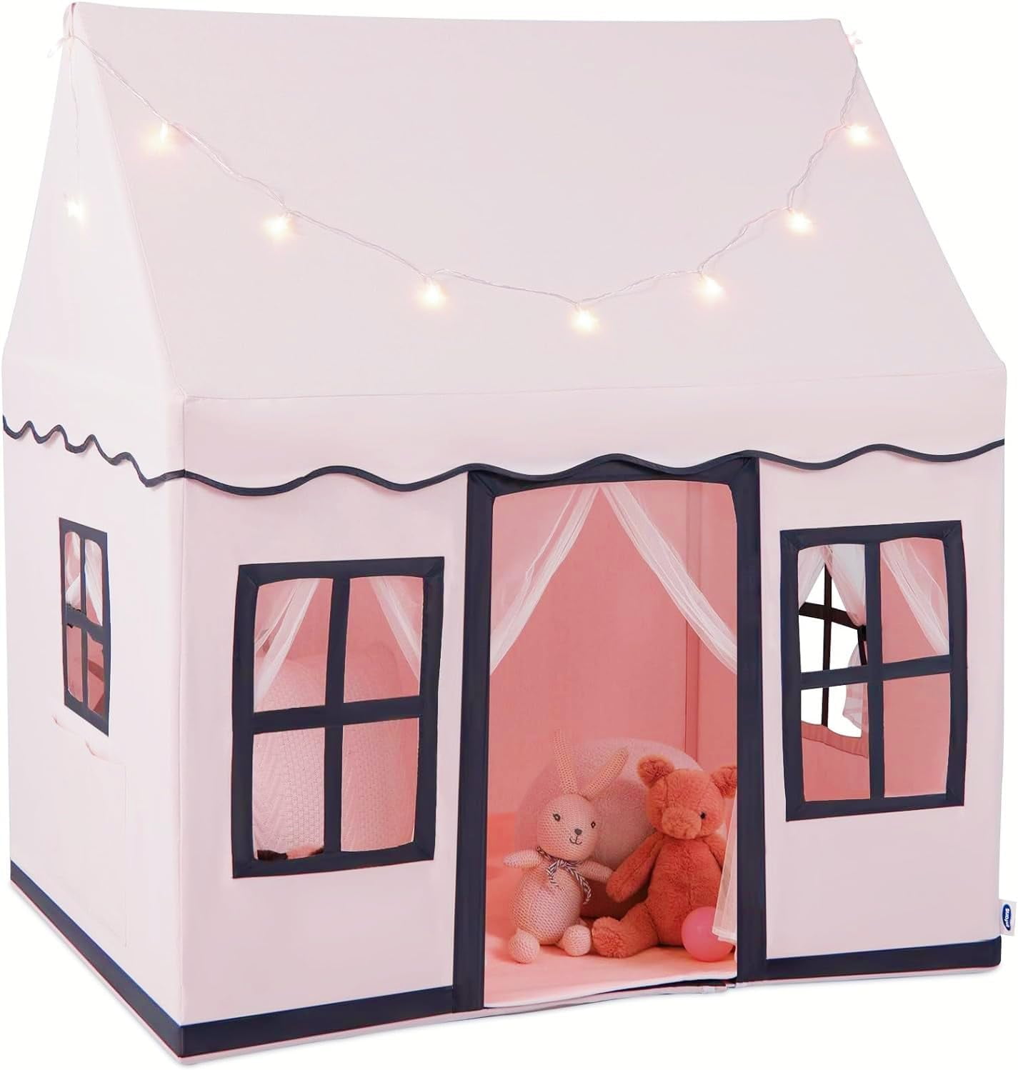 INFANS Kids Play Tent with Washable Mat Star Light Windows, Anti-Trip ...