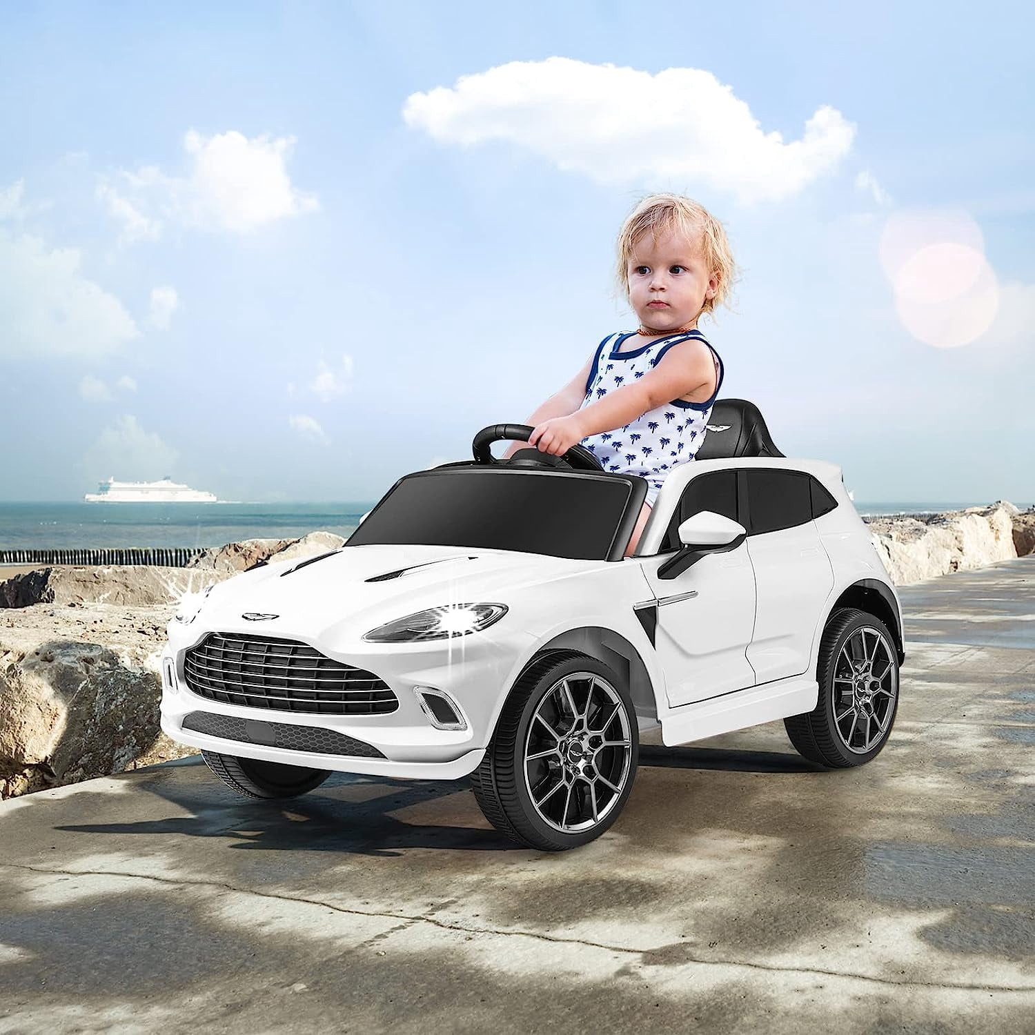 INFANS Kids Ride On Car, 12V Electric Vehicle Licensed Aston Martin DBX ...