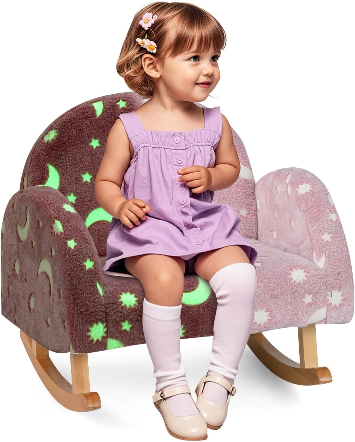 INFANS Kids Sofa, Toddler Armchair with Solid Wooden Frame Anti-Tipping ...