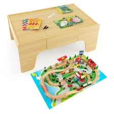 Hape Jungle Adventure Wooden Bead Maze & Railway Train Track Play Table ...