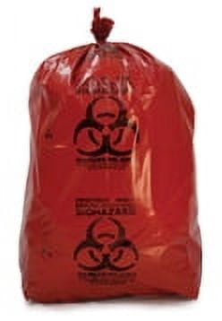"INFECTIOUS BIOHAZARD" Printed, Red Poly Medical Waste Bags, 24" x 30 ...