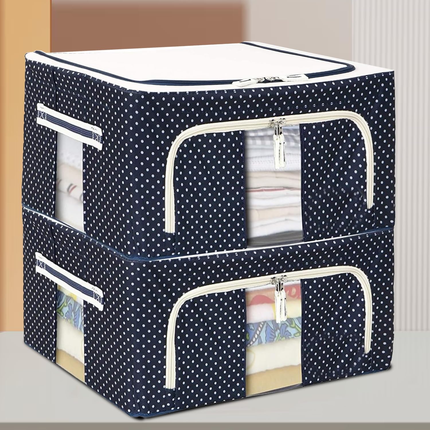 INFERNO 2 Pcs 24 L Foldable Woven Large Size Storage Box for Clothes ...