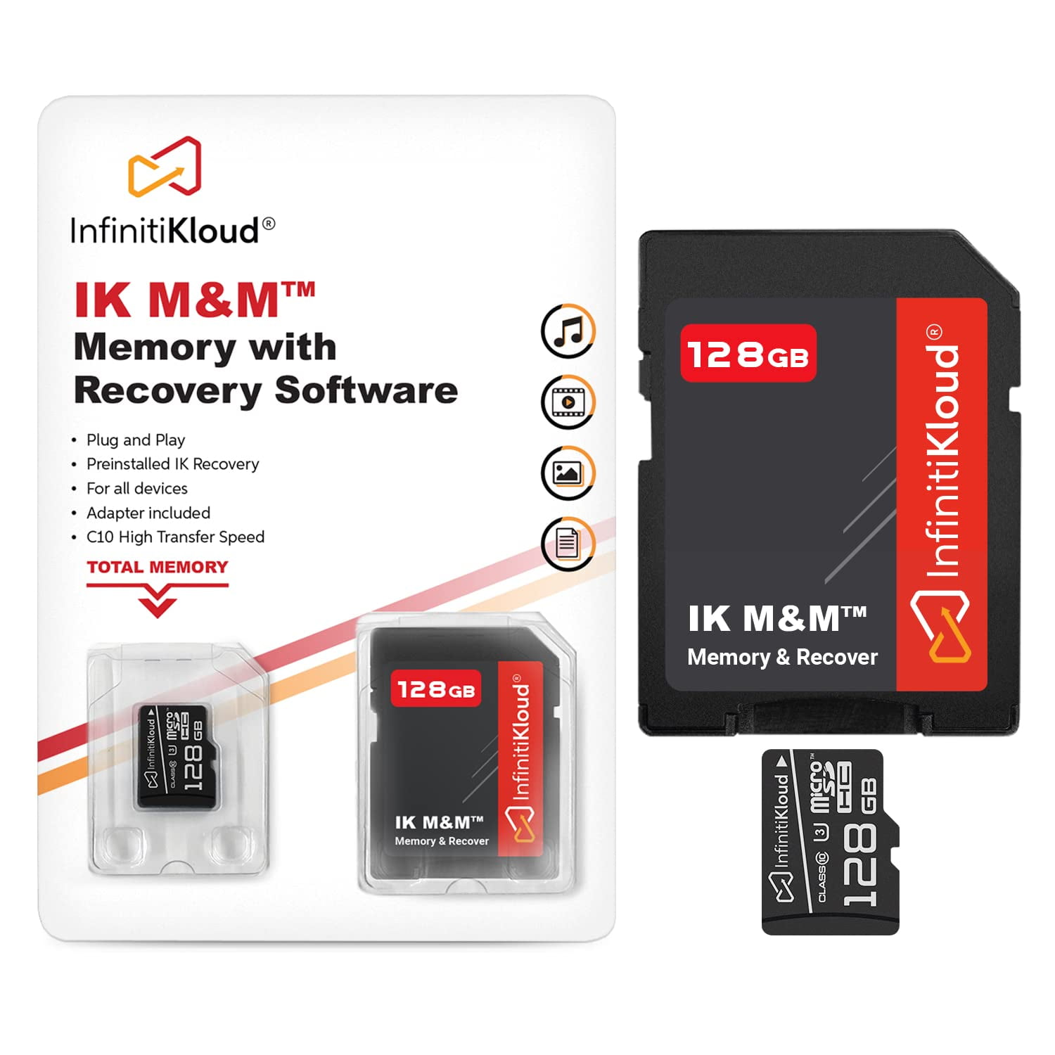 INFINITIKLOUD Memory Card 128GB - Class 10, U3 External Data Storage ...