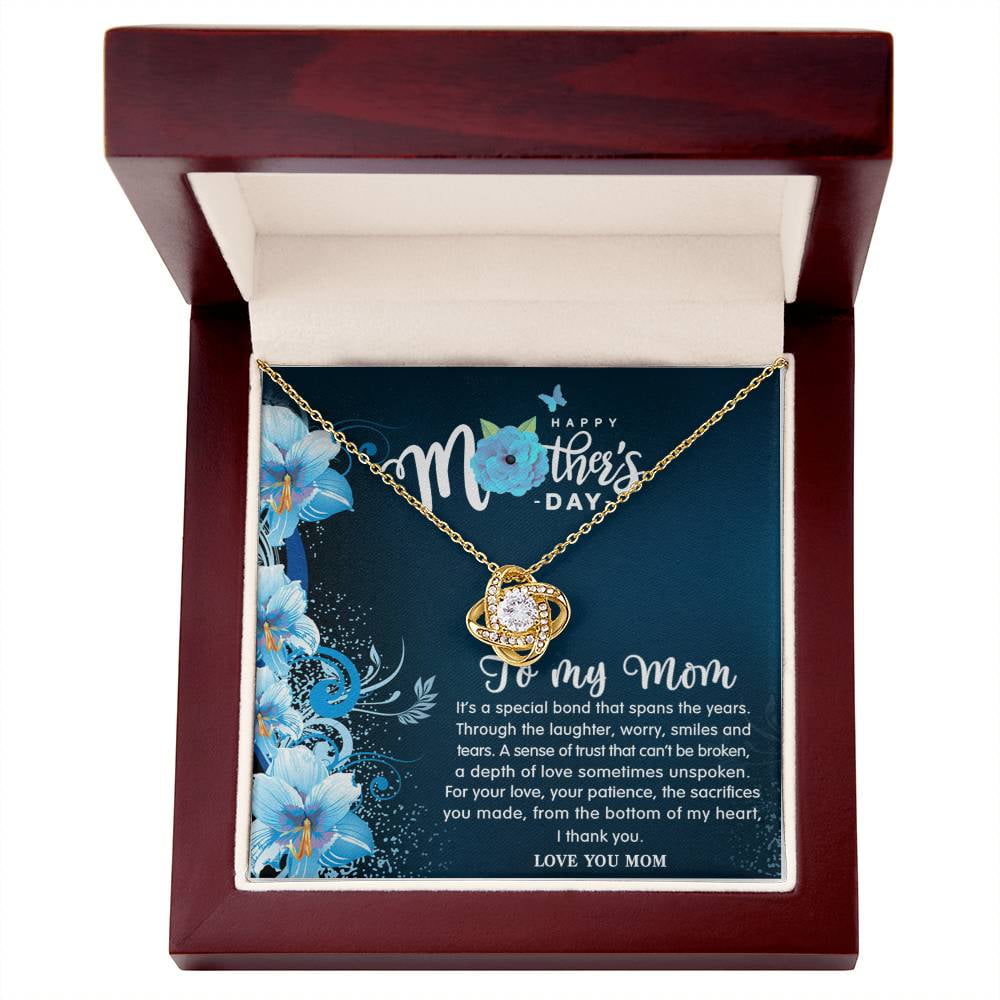 INFINITY LOVE - TO MY MOM NECKLACE - Love Knot Necklace - 14K White ...