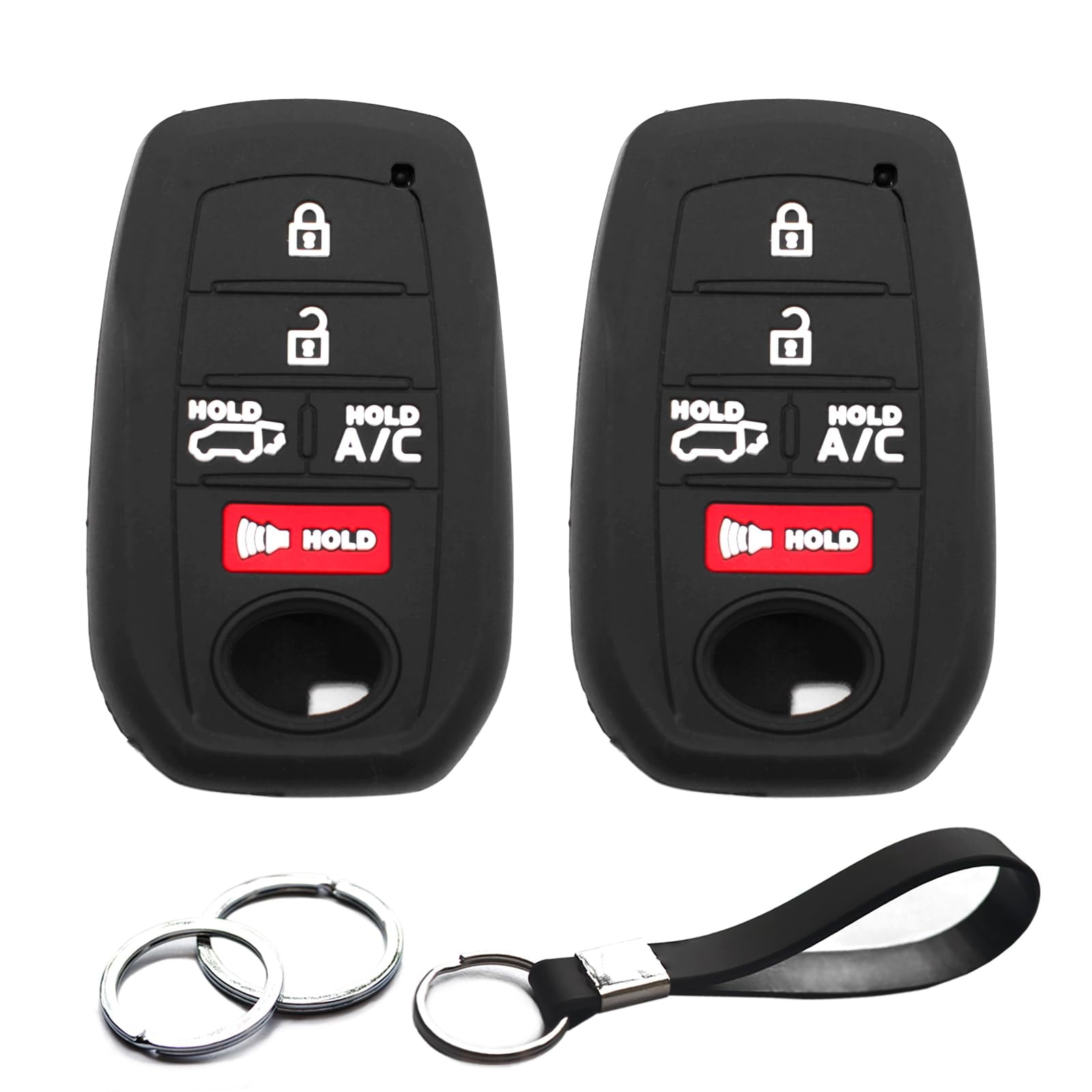 INFIPAR 2pcs Compatible with Toyota Key Fob Cover Case Key Chain for ...
