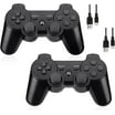 RetroFam 2 Pack Playstation 3 Controller PS3 Controller Wireless for PS3 Game Console, Black ...