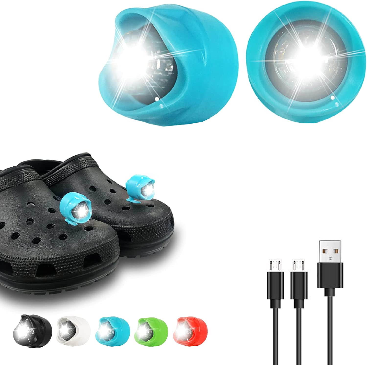INFISU 2 Pcs Crocs Lights,Rechargeable Headlights for Kids Crocs ...