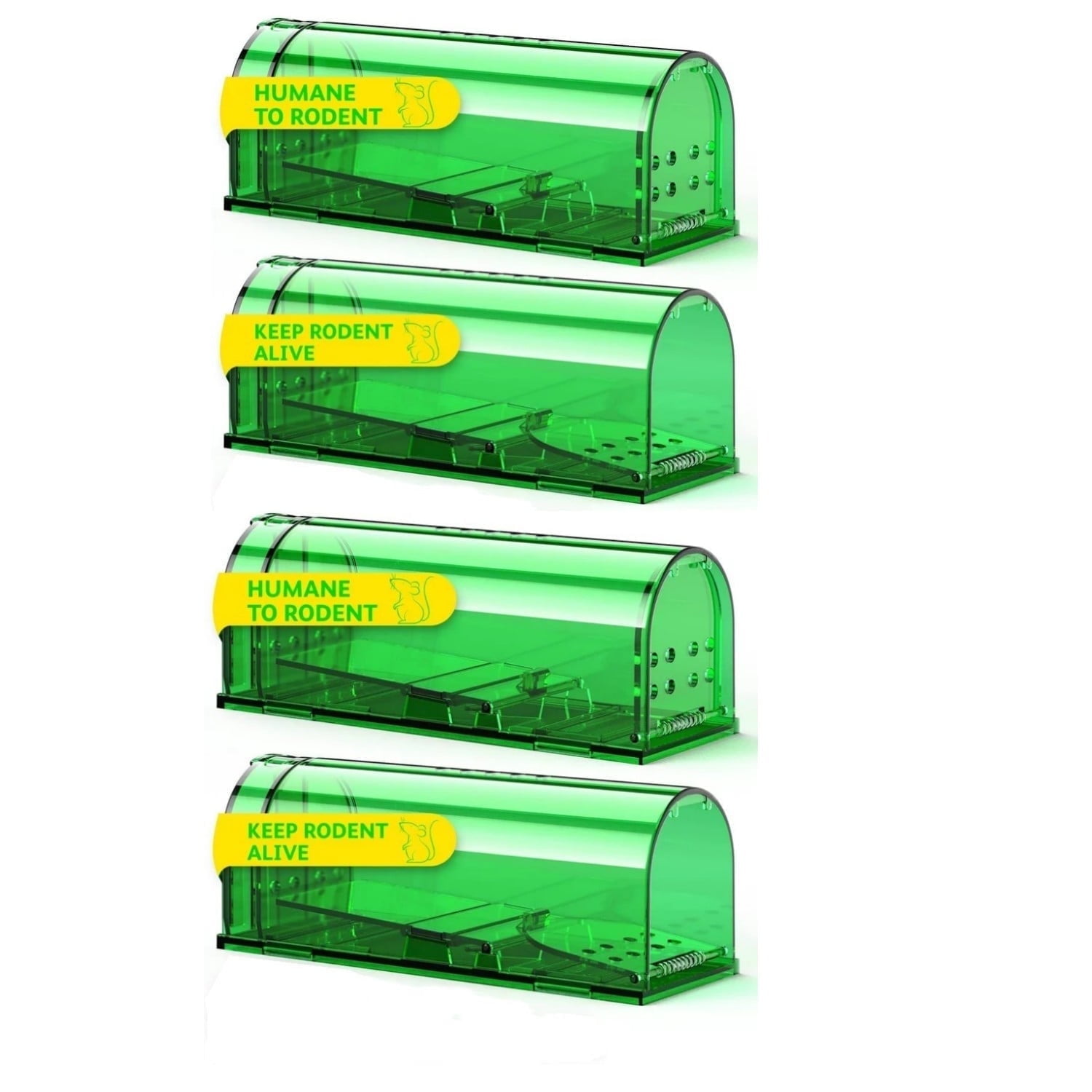 INFISU Humane Mouse Trap, 4 Pack, Easy to Set and Clean, Reusable, Pet ...