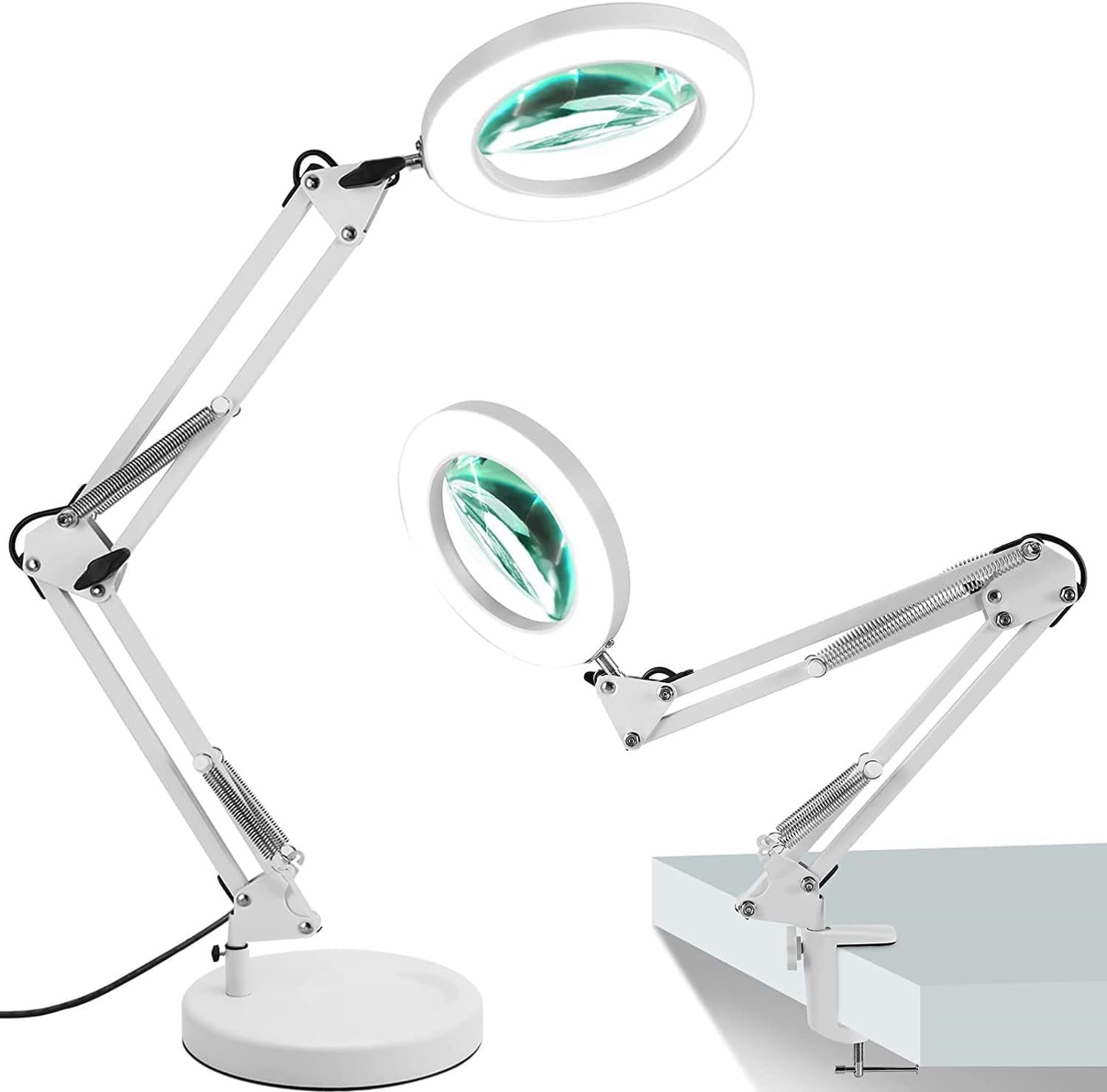 INFISU 8X Magnifying Glass with Light and Stand,2-in-1 Desk Magnifier ...