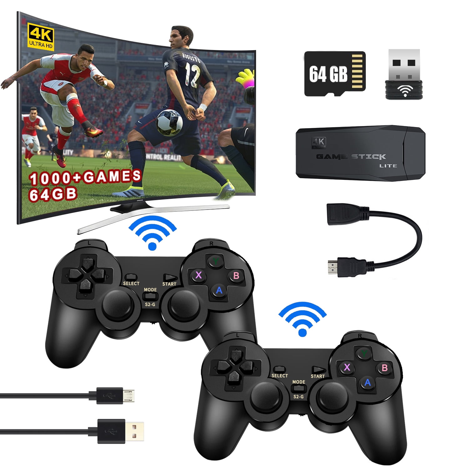 INFISU Wireless TV Game Console ,2.4G Plug and Play Video Game ...